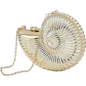 QZUnique Conch Crossbody Shoulder Bag Chain Strap Handbags Acrylic Women Fashion Evening Clutch Purse
