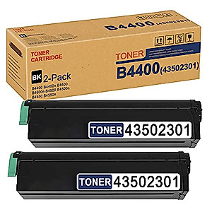 B4400 43502301 Toner Cartridge (Black,2 Pack) Replacement for OKI B4400 B4400n B4600 B4600n B4500 B4500n B4550 B4550n Toner Kit Printer