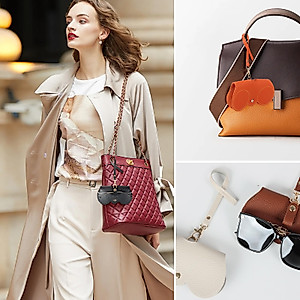 Chfory Soft Leather Sunglasses Bag, Portable Leather Glasses Case Holder Sunglasses Pouch, glasses Organizer Bag with Strap (Black+Orange+Brown+Gray+Coffee)