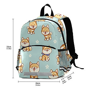 AIXIWAWA Small Kids Leash Harness Backpack for Boys Girls, Kawaii Shiba Inu Mini Backpacks with Reflective Strips Chest Buckle for Toddlers from 3 to 6 Years Old 10.9 X 5.9 X 12.9 inches