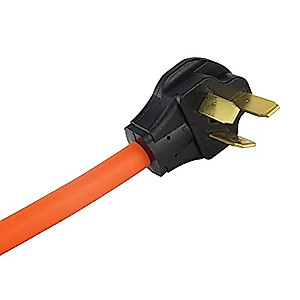 PLIS 10-50P to 10-30R Heavy Duty Generator Adapter,50 Amp Dryer Male Plug to 30 Amp Adapter,STW 10AWG*3C Generator Cord,3Prong,Orange,1.5FT