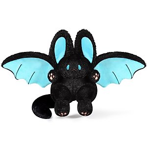 PEACH CAT Kawaii Bat Bunny Plush Pillow Cute Bat Rabbit Stuffed Animal for Kids Black 12"