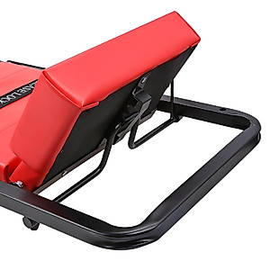 DNA Motoring TOOLS-00192 48" 2 IN 1 Folding Rolling Garage Shop Creeper Roller Seat, 7 Pcs 2" Casters, 350 Lbs Weight Capacity, Red