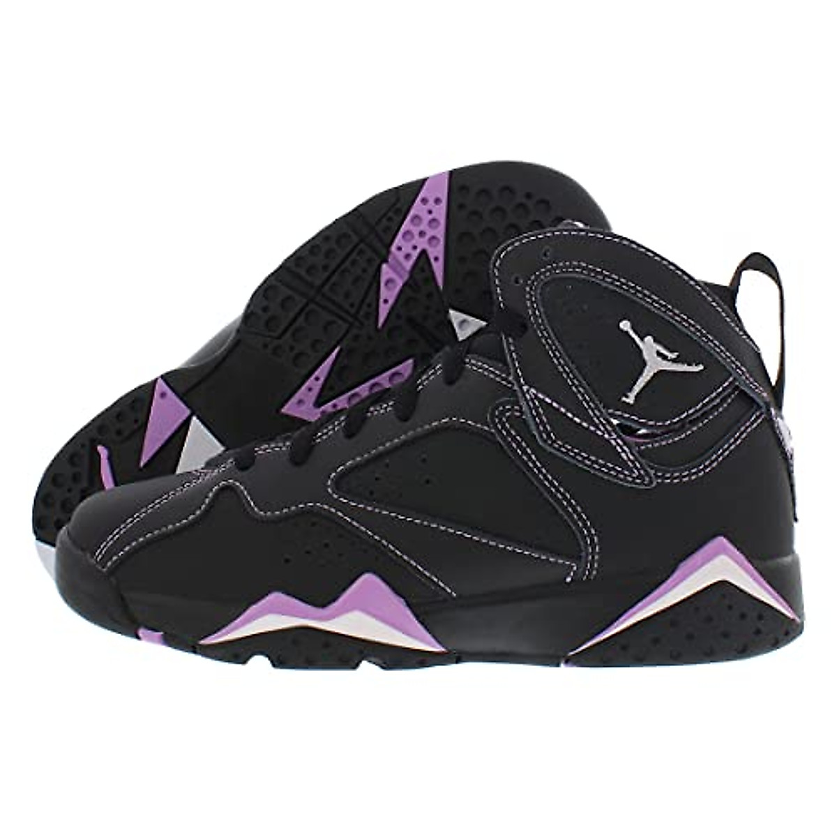 Jordan Girl's Air 7 Retro (Big Kid) Black/Barely Grape/Rush Fuchsia 4.5 Big Kid M
