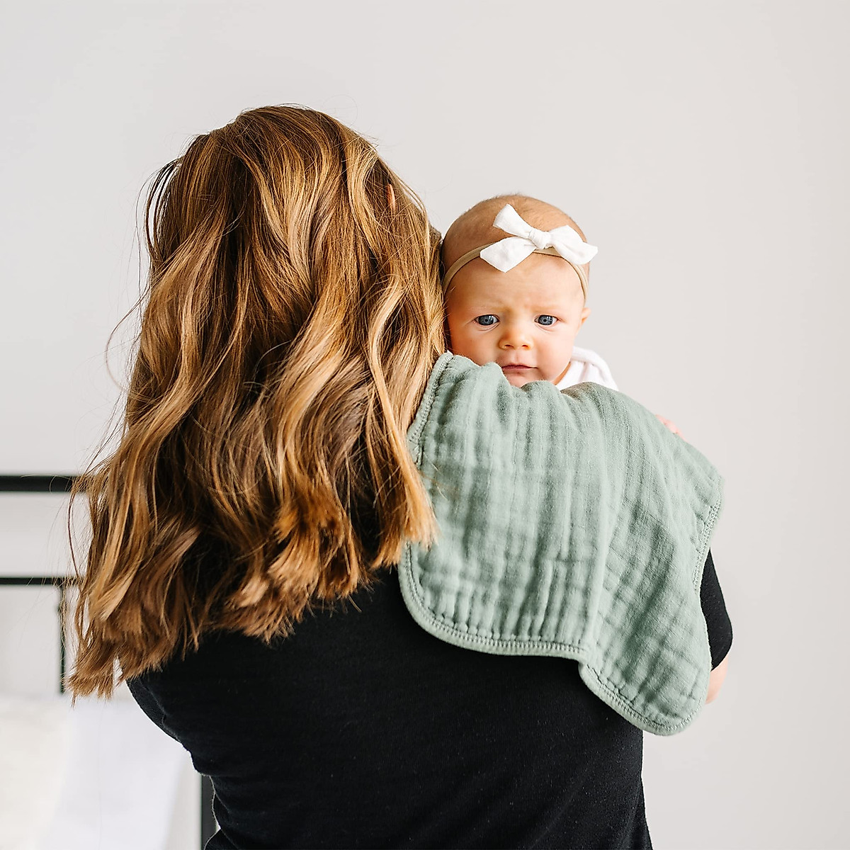 Natemia Muslin Burp Cloths for Baby Boys and Girls - Super Absorbent Baby Burp Cloths, Viscose Derived from Bamboo Cotton Baby Washcloths, 3-Pack Neutral Burp Cloths for Newborn, 21" x 11"