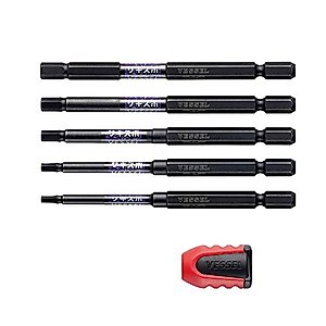 VESSEL BW-32 Step Bit, Sakisbo, Hex, Set of 5, Screw Mug Catcher Included