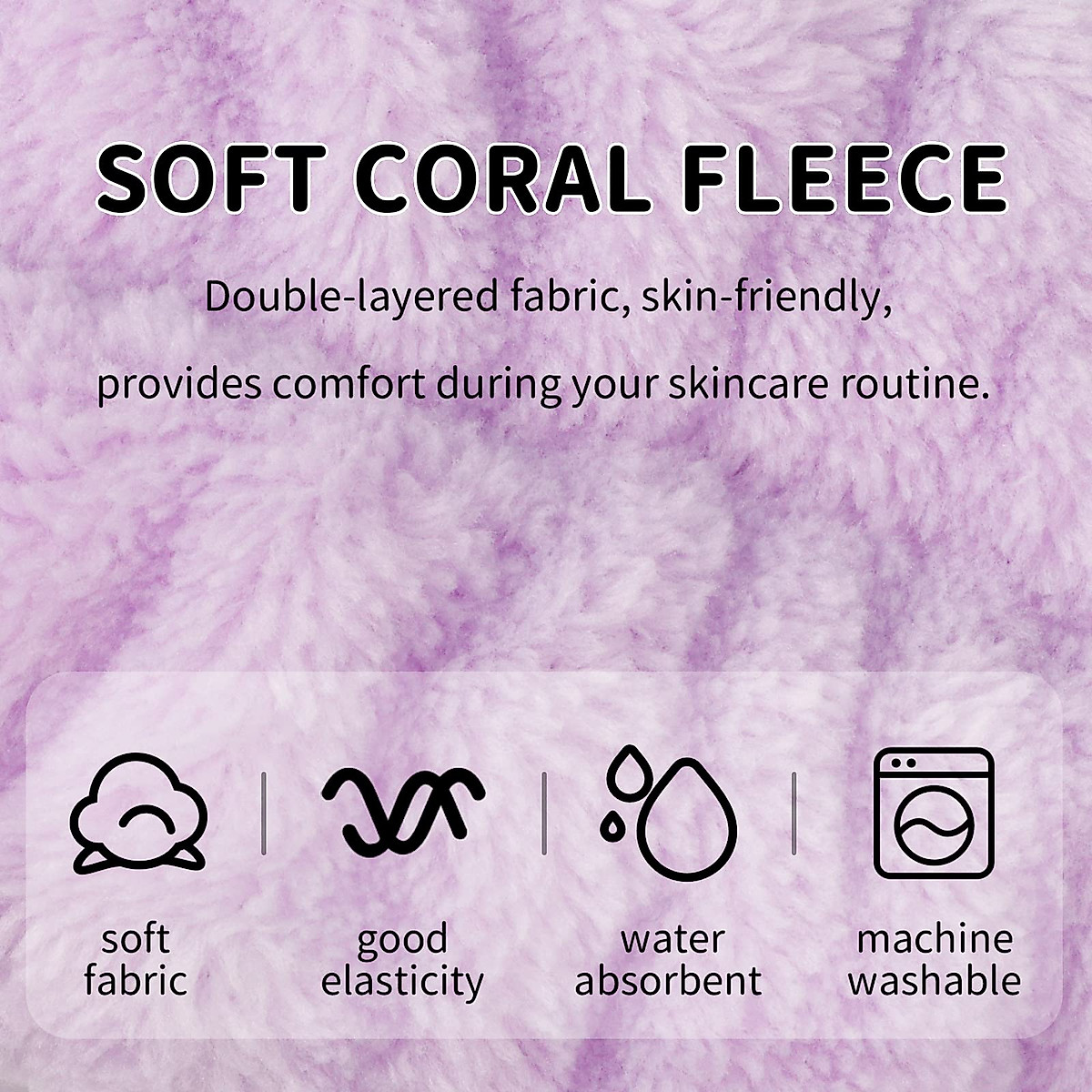 WHAVEL 6 Pack Purple Spa Microfiber Bow Headbands for Washing Face, Skincare Headbands, Facial Headband Set, Soft Fluffy Headband, Women Hair Accessories, Party Supplies, Type 15