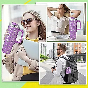 Tumbler With Lid And Straw 40 Oz,Insulated Tumblers, Travel Water Bottle, Trending Cups For Women & Men, Great Travel Gifts For Her & Him 3d Lilac