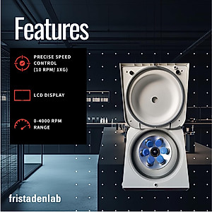 Fristaden Lab Digital Centrifuge | Highest Capacity in Its Class (300 mL) | USA Company | 10-4000 RPM | Precision Control