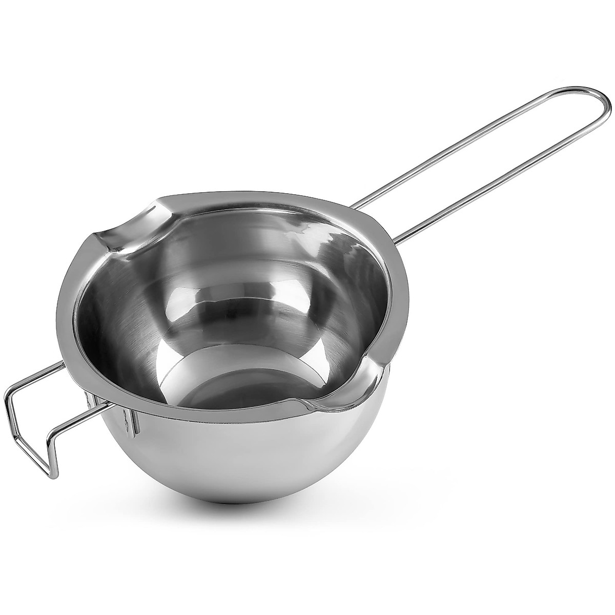 Zulay Double Boiler Chocolate Melting Pot - 18/8 Stainless Steel Heat Resistant Double Boiler Pot for Candle Making, Chocolate, Candy, Butter, Soap, Wax - 440ML Large Double Boiler Candy Melting Pot