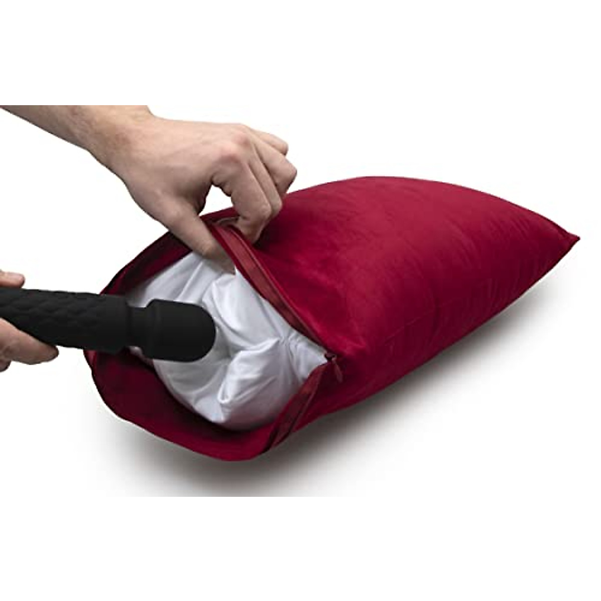 Norott Decorative Throw Pillow Vault Secret Pocket-6.5x10.5-Keep Items Private Safe Secure in Plain Sight-Beds-Couch-Sofa-Any Room-Travel Use- Oblong Crimson-13.5x19.5x6.5 inches