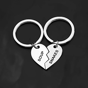 BLEOUK Office Themed TV Show Inspired Couple Gift Soup Snake Couple Keychain Set (Soup Snake)