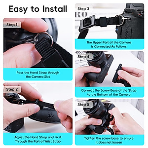 JJC Camera Hand Grip Strap for Nikon Z fc Zfc Z5 Z6 Z7 Z6II Z7II Z50 D7500 D7200 D5600 D3500 D3200 Coolpix P1000 P950 B700 B600 P7800 P900 P610 B500 for Canon 5DM4 5DM3 6DM2 7DM2 OM-D E-M5 Mark III