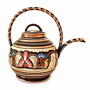 Gneric Copper Flower Watering Can,Pure Copper Pitcher,Handmade Copper Watering Pot,Mini Plant Watering Pot,Copper Watering Can for Flower (Patterned)