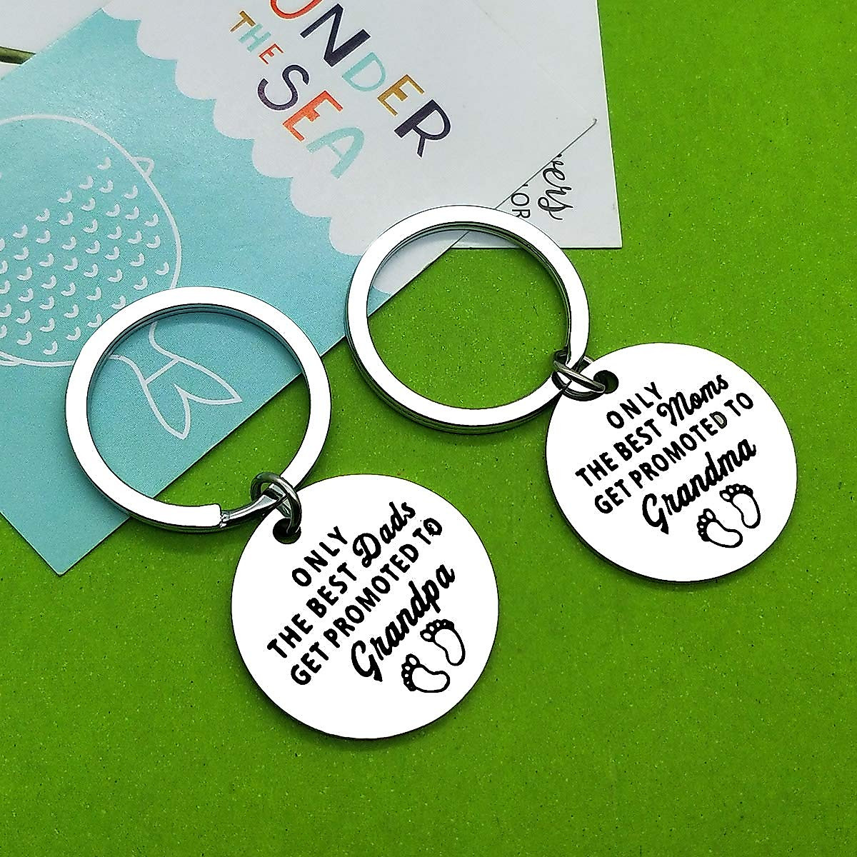 New Grandparents Gift Keychain Grandchild Announcement Gift for Grandma Grandpa to Be Keyring Jewelry New Grandpa and Grandma Gift promoted to grandparents keychain Baby Announcement Gift