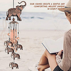 Elephant Wind Chime, Copper Wind Chime, Elephant Decor, Garden Decor, Yard Decor, Elephant Gifts