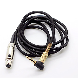 Aquelo Q701 Replacement Audio Cord Mini XLR 3Pin to 3.5mm Cable Compatible AKG Q701 K702 K712 K7XX K241S MK2 K240 K245 K275 K371BT M220 K141 K171 K175 K181 K182 Headphones (L-Shape), Black, 120cm/4ft