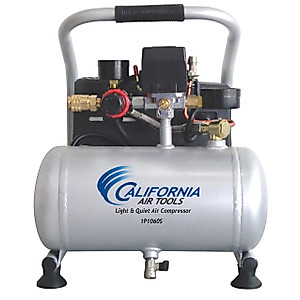 CALIFORNIA AIR TOOLS 255C 2.5 Gallon Pressure Pot for Casting, Blue & CAT-1P1060S Light & Quiet Portable Air Compressor, Silver
