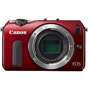 Canon EOS-M Mirrorless Digital Camera With EF-M 18-55MM, 22Mm STM Lenses with 90EX Flash with Mount Adapter EF-EOS M (Red) - International Version (No Warranty)