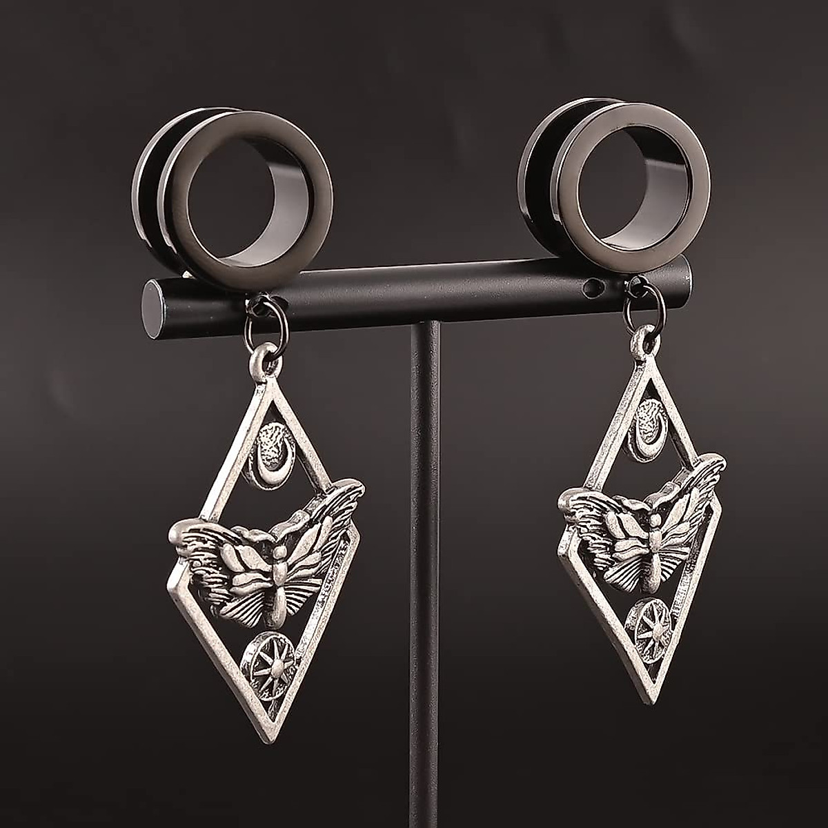 Atomhole 2 PCS Vintage Design Ear Gauges 316 Stainless Steel Beautiful Ear Plugs Tunnels Gauges for Ears Stretcher Piercing Body Jewelry (12mm(1/2"))