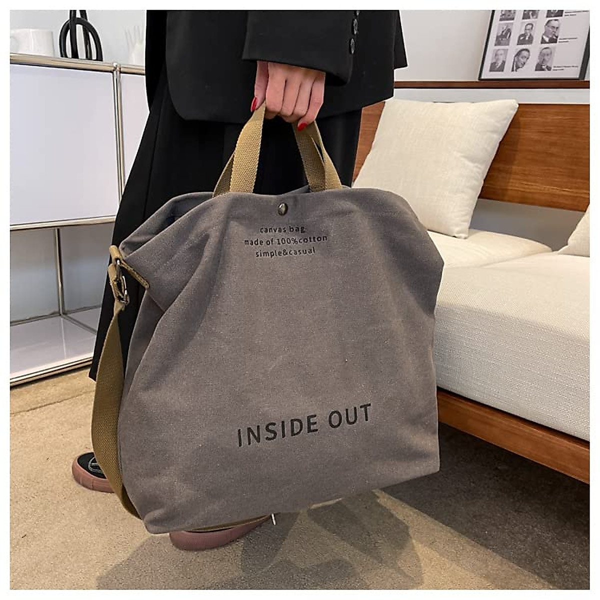 Large Sling Crossbody Shoulder Bag Purse Hippie Hobo Gypsy Bohemian Hobo Crossbody Shoulder Bag, Aesthetic Handbag Fairy Grunge Tote Bag (grey)