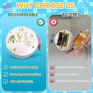 2024 Upgraded Baby Bath Toys, Rechargeable Light Up Bath Toys for Kids 1-3, Baby Toy 6-12 12-18 Months Whale Bath Toy Sprinkler, Fountain Bathtub Toys Toddlers Newborn Birthday Christmas Baby Gifts