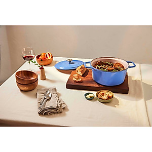 Misen 7QT Dutch Oven Traditional - Premium Enamel Coating - Dual & Wide Handles - Durable, Large Base & Induction Safe Cookware - Classic Kitchen Essentials for Everyday Cooking - Red