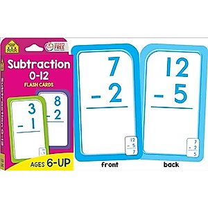 School Zone - Get Ready Flash Cards Addition & Subtraction 2 Pack - Ages 6 to 7, 1st Grade, 2nd Grade, Addition, Subtraction, Early Math, Problem-Solving, and More