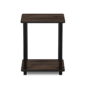 Furinno Simplistic Set of 2 End Table, Columbia Walnut/Black