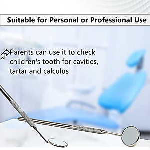 Stainless Steel Dental Mirror #5 with Handle 6.5", Dentist Tool for Teeth Cleaning Inspection