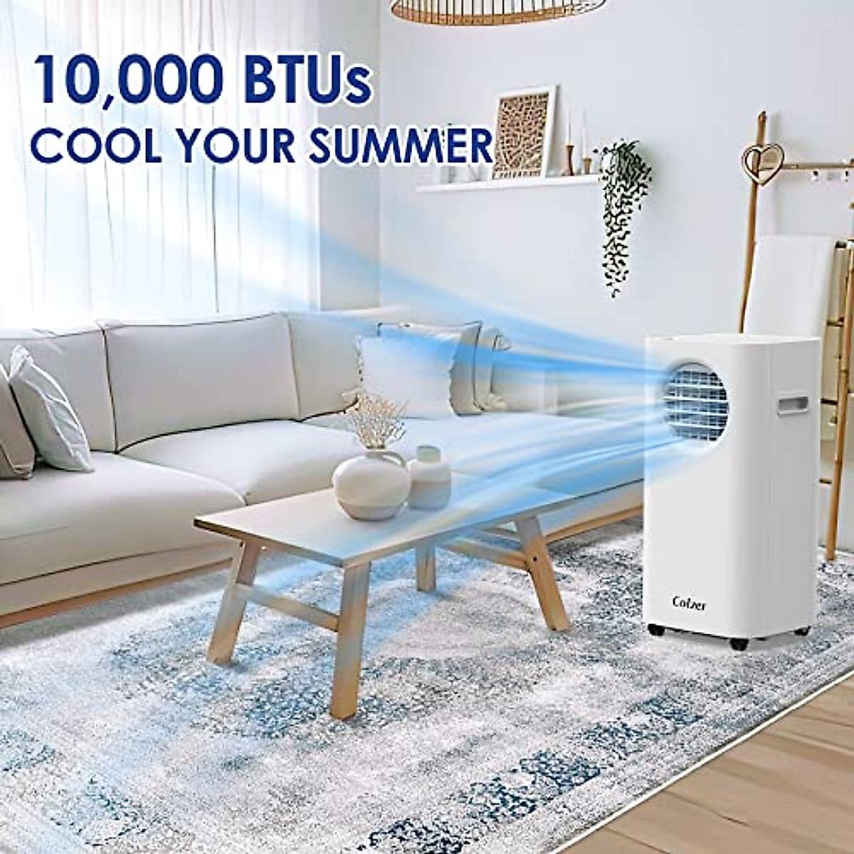 COLZER 10,000 BTU Portable Air Conditioner Portable AC Unit 3-in-1 with Remote Control for 450 Sq Ft Large Room