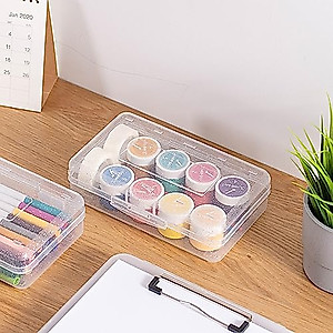 CENGNIAN 1 Pack Large Capacity Clear Pencil Box, Clear Pencil Case, Plastic Crayon Box, Pencil Cases, Plastic Pencil Case, Plastic Pencil Box, Crayon Box Storage, Hard Pencil Case