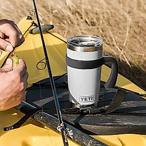 ALIENSX Tumbler Handle for YETI 20oz Rambler Cup, Anti Slip Travel Mug Grip Cup Holder for Stainless Steel Tumblers, Yeti, Ozark Trail, Rtic, Sic and More Tumbler Mugs (Black)