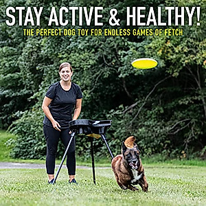 Franklin Pet Supply Co. Automatic Disc Launcher for Dogs - Ready Set Fetch Automatic Disc Tosser Dog Toy for Fetch - Portable Thrower Toy - Battery Powered