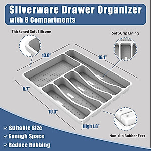 50-Piece Forks and Spoons Silverware Set with Heavy Duty Steak Knife and Organizer, Stainless Steel Flatware Cutlery Set Service for 8, Mirror Polished Kitchen Utensils Set