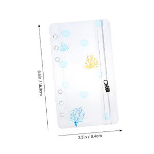 STOBOK 5pcs Loose-leaf Book Zip Bag Binder Pouch Pocket Protector 6-holes Money Envelopes 6 Holes Binder Pockets Pvc Cash Envelopes Clear Binder Pvc Zip Bag Sheet Business Card