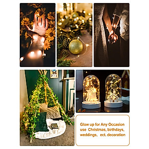 Fibevon Fairy Lights Battery Operated, 12-Pack 7.2ft w/20 LED Mini Lights Waterproof String Lights for Mason Jar/Centerpiece Table/Bedroom/Wedding/Valentines/Christmas/Outdoors/Indoor Decoration