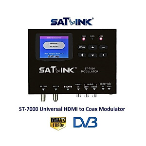 SatLink ST-7000 HDMI to RF Digital Modulator/Encoder Delivers 1080p HDMI Video to TVs as HD ATSC or QAM (J.83B) Channel via Coax Network