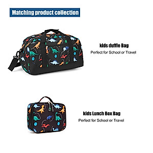 JinBeryl Toddler Backpack for Boys, 12 Inch Kids Dinosaur Backpack for Preschool or Kindergarten, Black