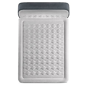 Intex Dura-Beam Deluxe 18 Inch Queen-Sized Air Mattress Comforting Bed with Built-in Electric Pump and Ultra Plush Supportive Headboard