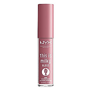 NYX PROFESSIONAL MAKEUP This Is Milky Gloss, Lip Gloss with 12 Hour Hydration, Vegan - Ube Milkshake (Mauve Purple)