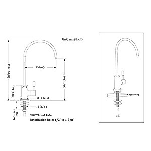 Havin Gold Drinking Water Faucet,Brushed Gold Reverse Osmosis Faucet,Water Filter Faucet for Kitchen Sink Use,Beverage Faucet,Lead-Free Stainless Steel(Brushed Gold)