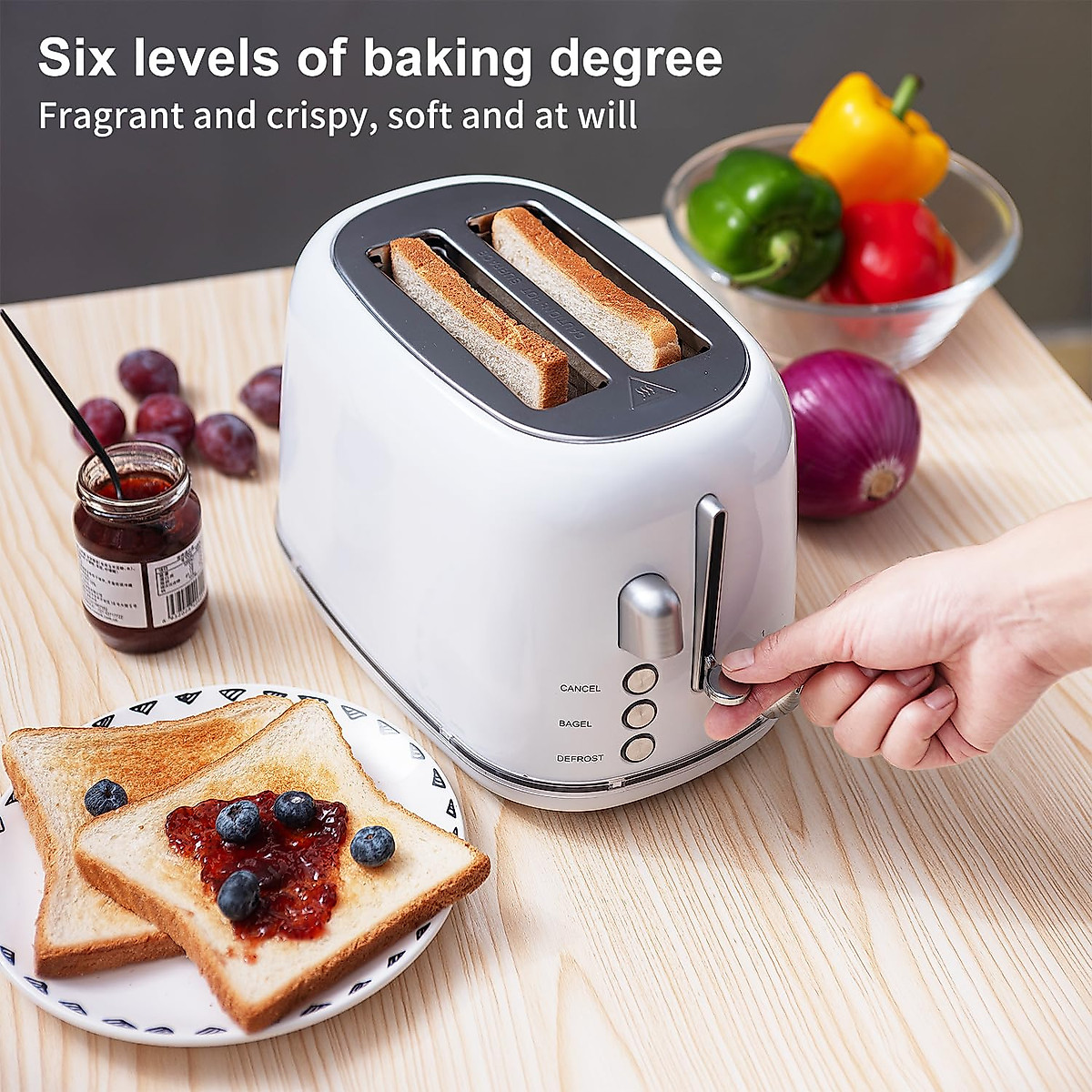 AAYUJUP Toaster 2 Slice Electric：Retro toaster Smart White toaster small toaster oven
