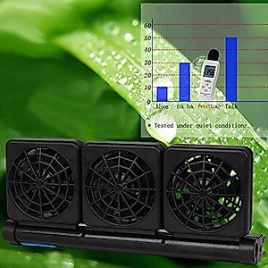 Aquarium Chiller, Fish Tank Cooling Fan System for Salt Fresh Water, 2 Variable Speed, Wide Angle Adjustable (4-Fan)