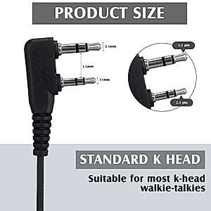 Kathfly 30 Pack Walkie Talkie Earpiece with Mic G Shape 2 Pin Headset Earpiece Two Way Radio Earpiece with Microphone Compatible with Baofeng UV-5R BF-888S Retevis H-777 RT21 RT22 PUXING HYT