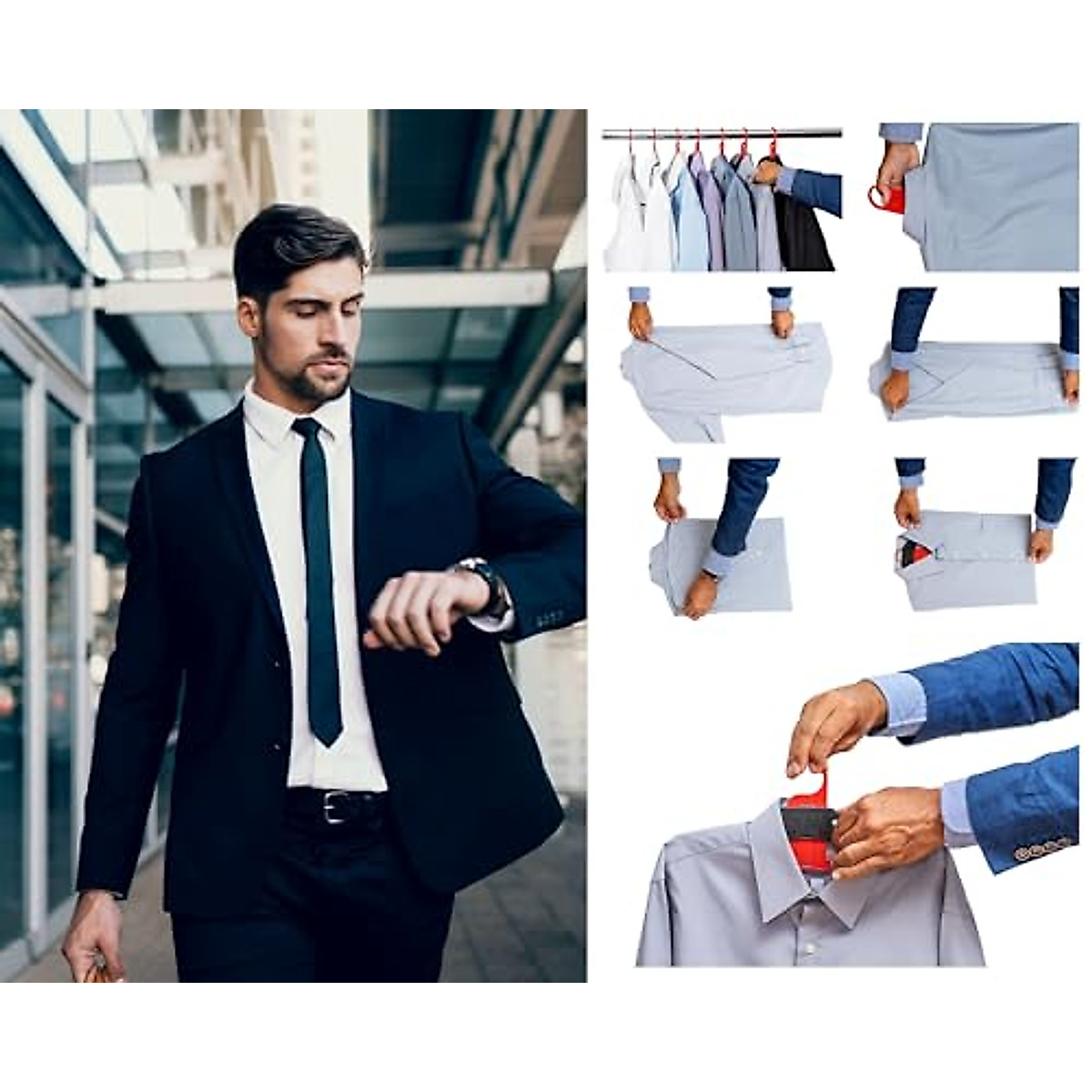 HangFold Travel Hangers | Space Saving Design|Lightweight | Prevents Wrinkles and Creases | 6 Pack