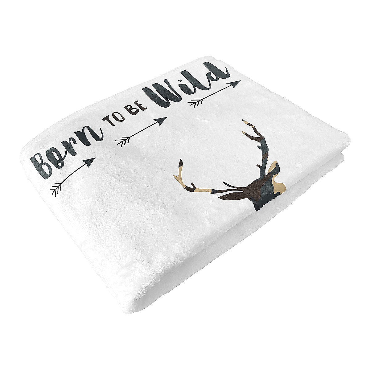 Sweet Jojo Designs Woodland Camo Deer Boy Milestone Blanket Monthly Newborn First Year Growth Mat Baby Shower Memory Keepsake Gift Picture - Beige Green Black Rustic Forest Animal Camoflauge Arrows