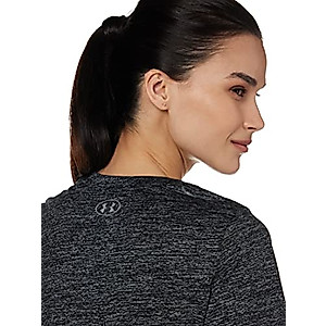 Under Armour Women's Tech Twist T-Shirt , Black (001)/Metallic Silver , Large