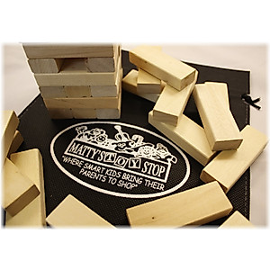 Matty's Toy Stop Wooden Tower Deluxe Stacking Game with Exclusive Storage Bag