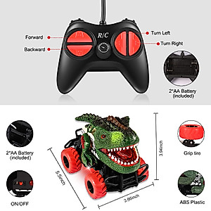 Dinosaur Toys for Kids 3-5, Remote Control Car Toy Truck, Dino Toys for 3 Year Old Boys Toddlers, Boy Toys Age 3,4,5 and Up, Toy Cars for 4 Year Old Boys, Kids Christmas Birthday Gifts